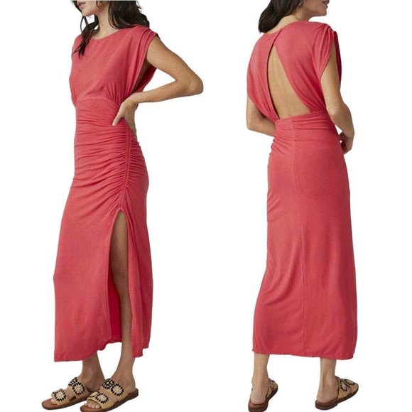Free People | Dresses | New Free People Lakeside Midi Dress Pink Bella ...